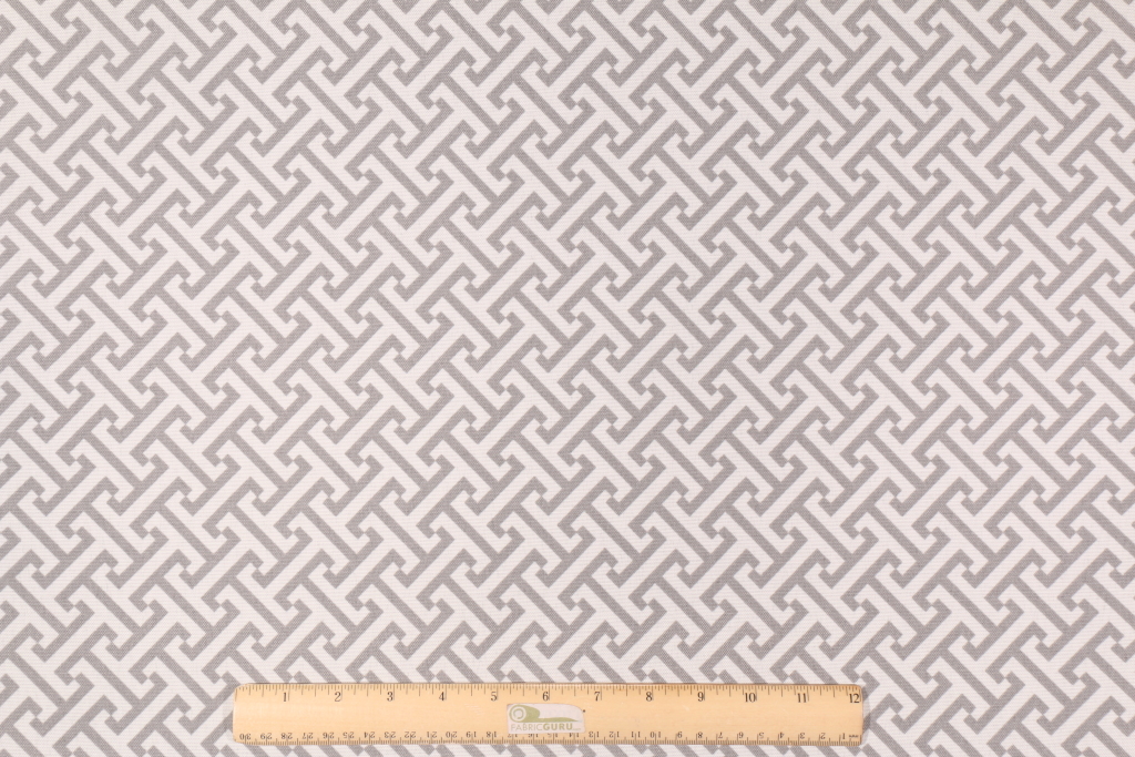 Kaufmann Cross Sections Printed Polyester Outdoor Fabric in Smoke