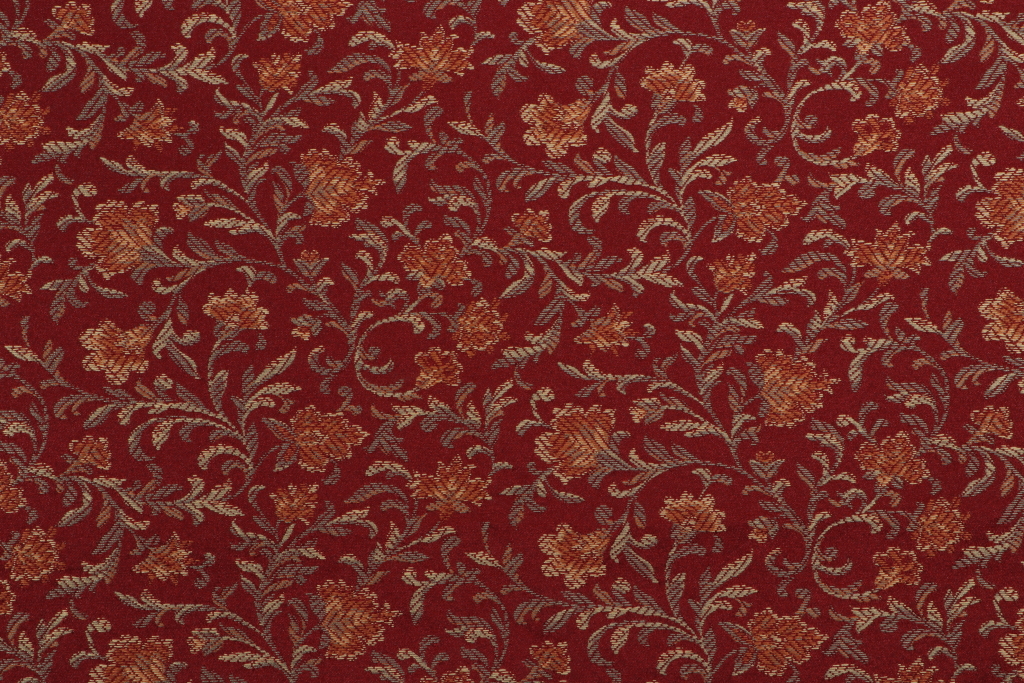 1 Yards Merrimac M7615 Tapestry Upholstery Fabric in Cardinal