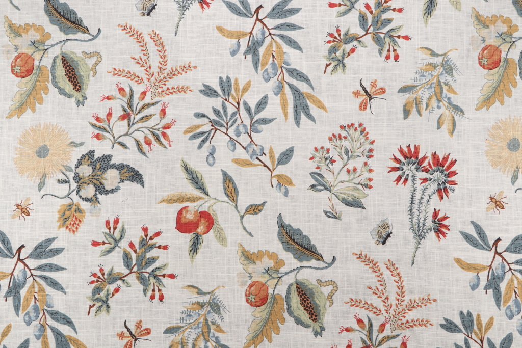 6 Yards French General Fleur Botanical Printed Linen Blend Drapery ...