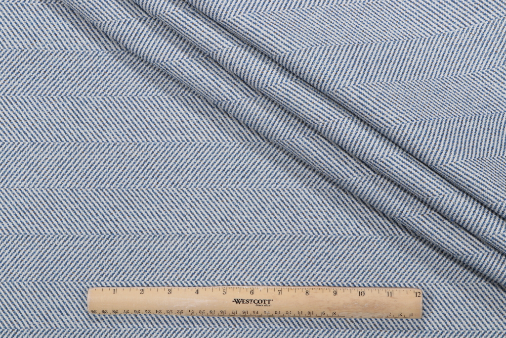 9.88 Yards Kaufmann Haberdashery Woven Outdoor Fabric in Denim