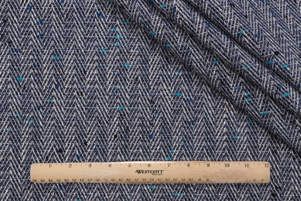 Sample of Hamilton Westport Woven Chenille Upholstery Fabric in Indigo