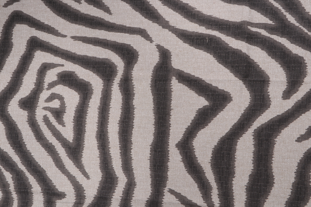 1 Yard Lacefield Zebra Ikat Printed Drapery Fabric in Steel