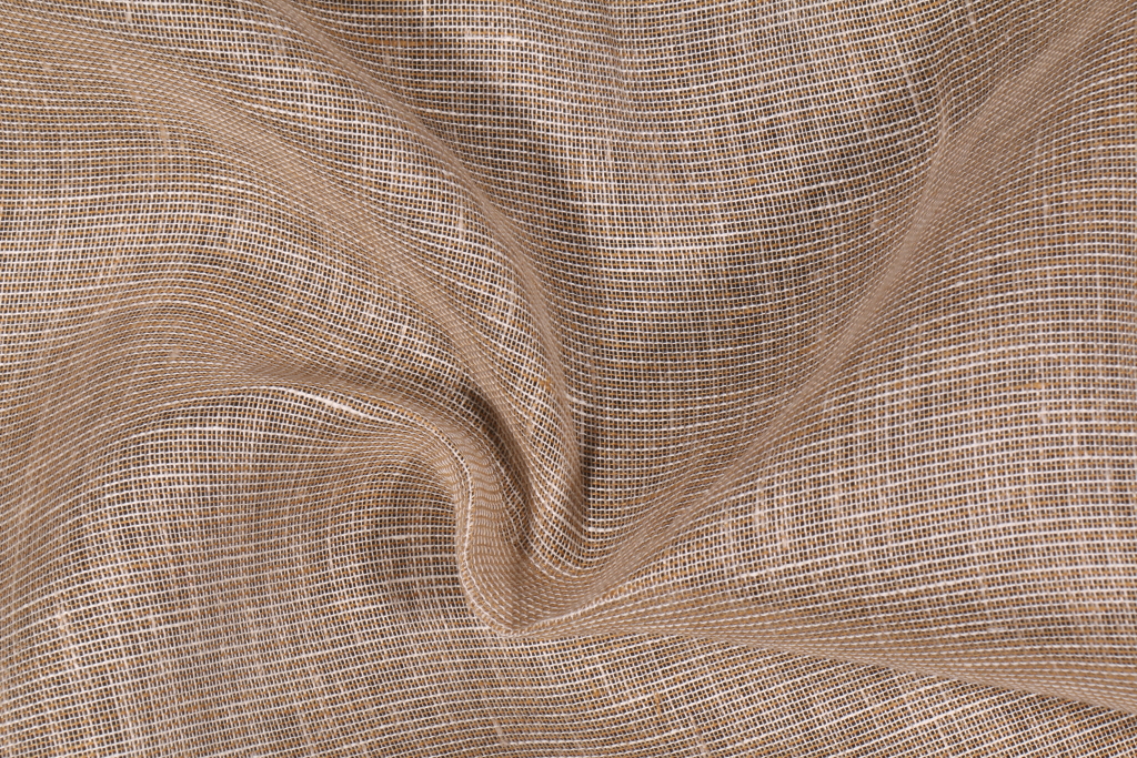 Robert Allen Labrador Brazilian Linen Sheer Drapery Fabric in Honey