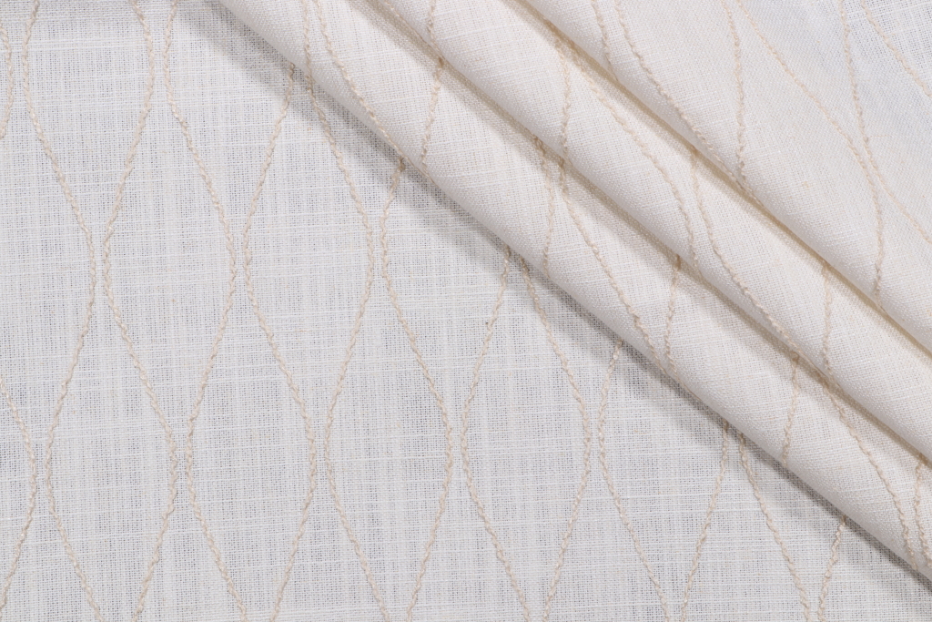 2.38 Yards Braiden Embroidered Drapery Fabric in Lunar