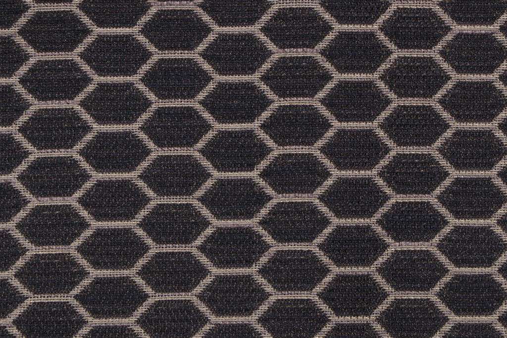 4 Yards Hexagon Woven Upholstery Fabric in Graphite