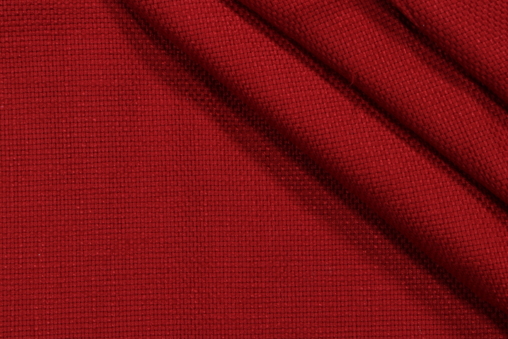 2 Yards Kaufmann Slubby Basket Woven Decorator Fabric in Red