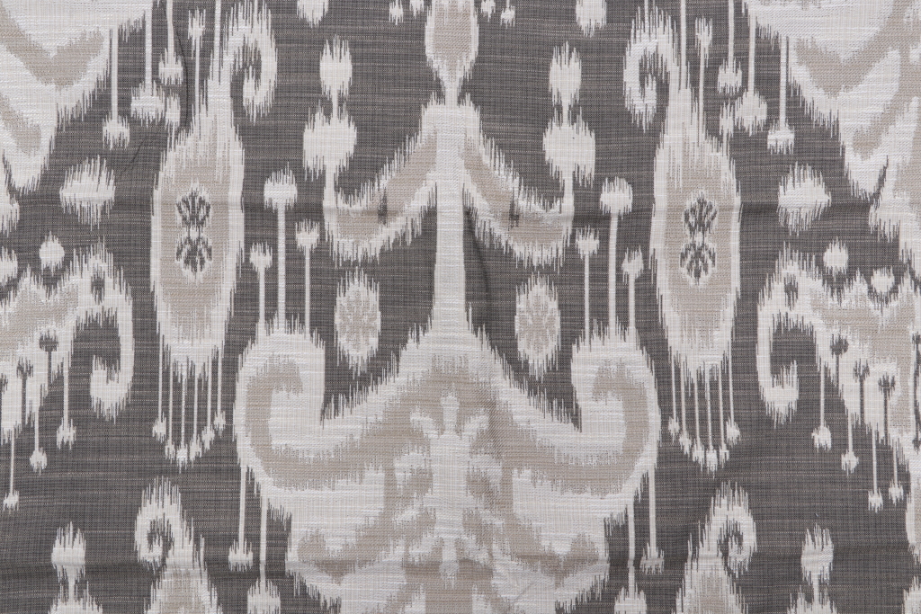 1.75 Yards Ikat Medallion Woven Upholstery Fabric in Stone