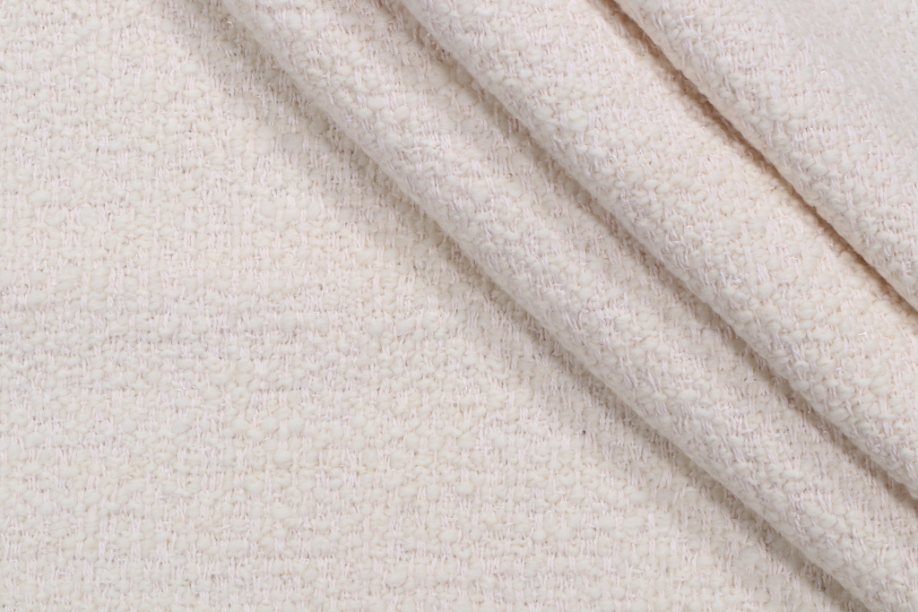 1.25 Yards Wooly Woven Upholstery Fabric in Ivory
