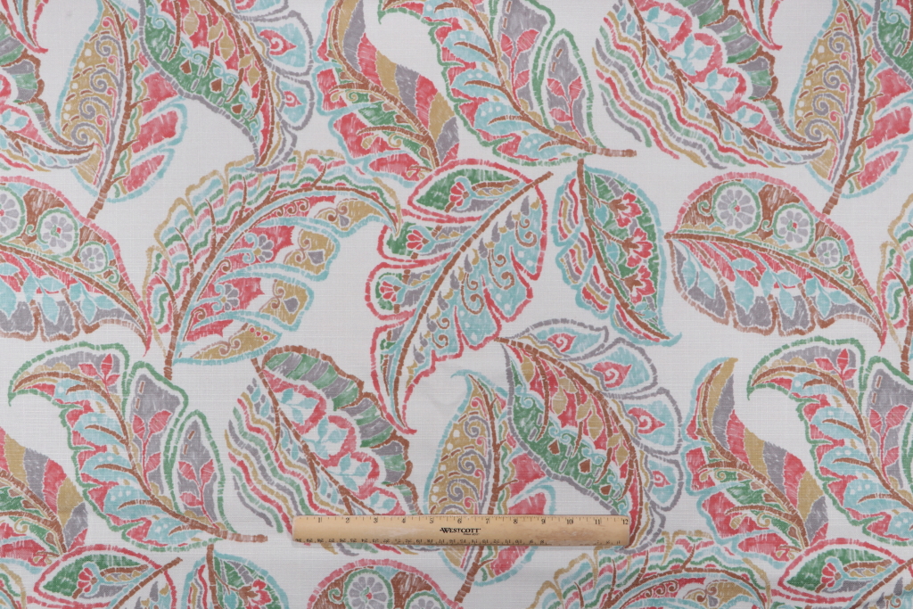 2.88 Yards Tropical Leaves Printed Drapery Fabric in Island