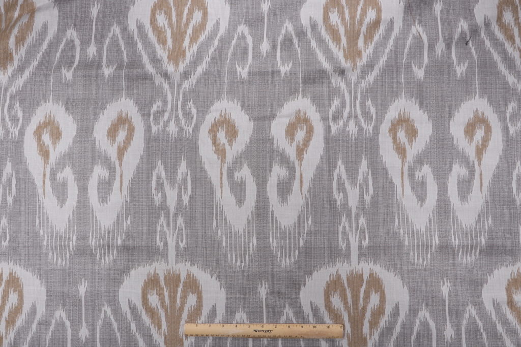 .88 Yards Ikat Tapestry Upholstery Fabric in Grey