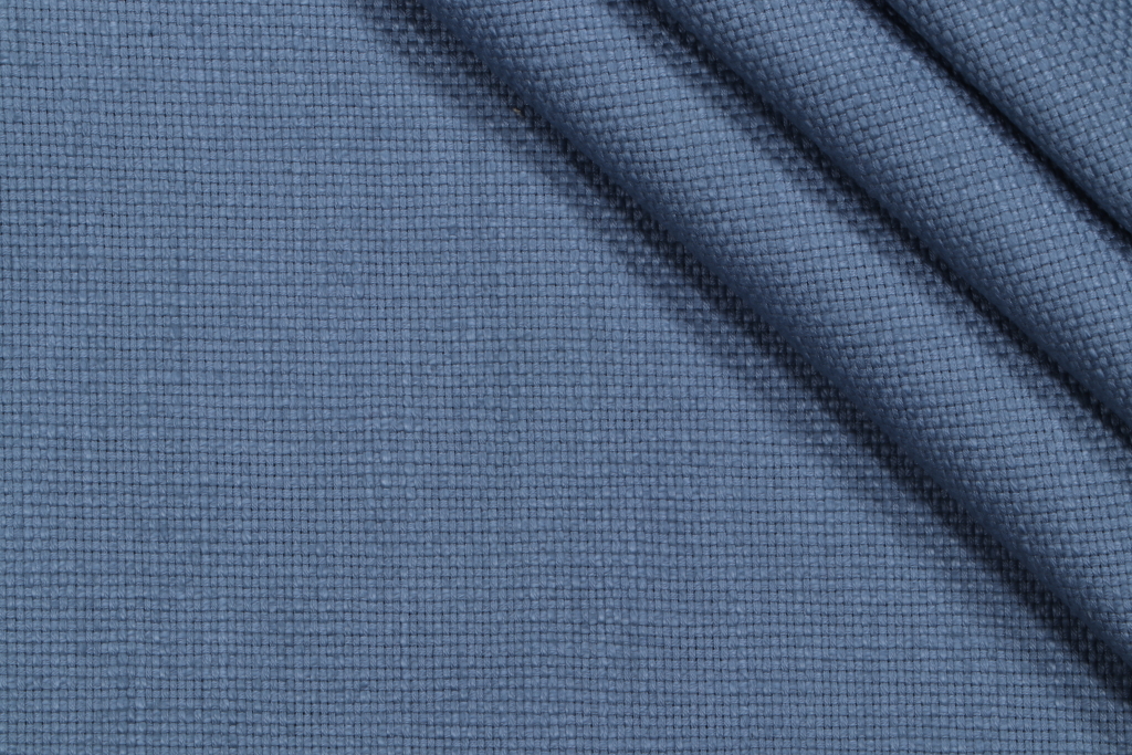 2 Yards Kaufmann Slubby Basket Woven Decorator Fabric in Bluebell