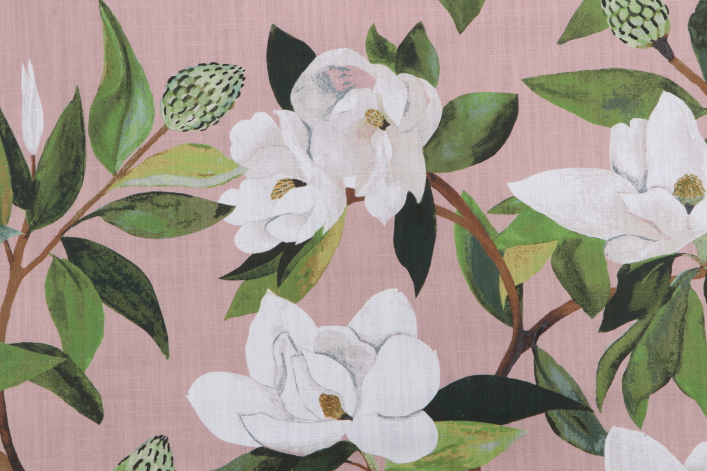 4.5 Yards Lacefield Shelby Printed Drapery Fabric in Rose