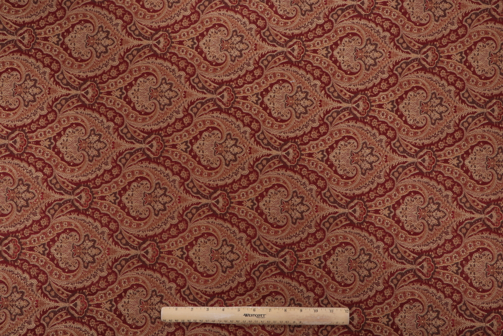 8.75 Yards Florence Woven Upholstery Fabric in Garnet