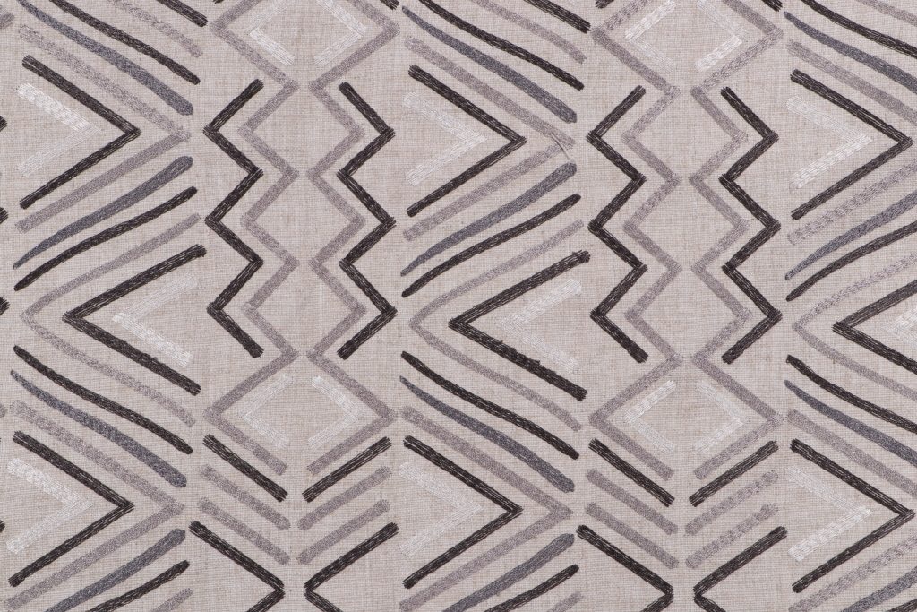 2 Yards Richloom Cusco Embroidered Drapery Fabric in Graphite