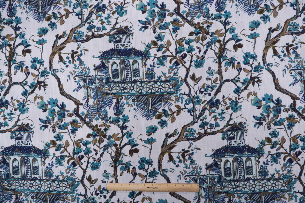 Lino Textiles Grace Digital Printed Polyester Drapery Fabric in Crewel