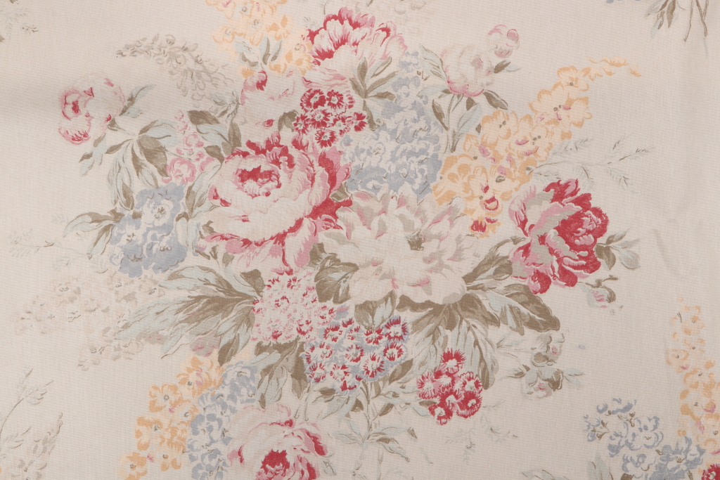 5.25 Yards Ralph Lauren Angela Floral Printed Drapery Fabric in Cream