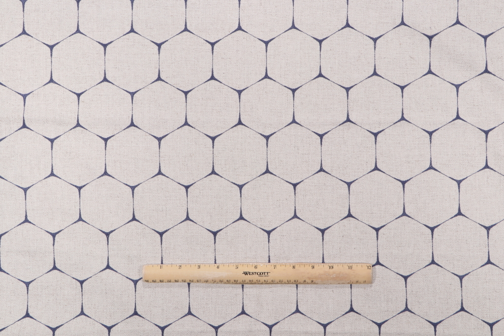 1 Yard Richloom Genius Embroidered Drapery Fabric in Navy