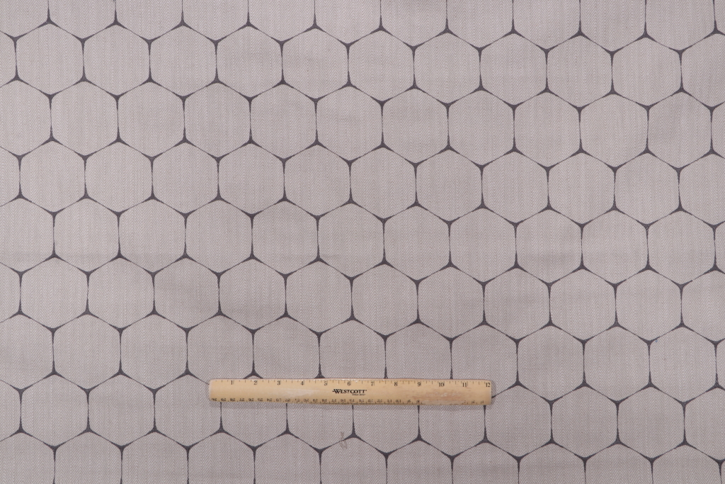 1.25 Yards Richloom Genius Embroidered Drapery Fabric in Graphite