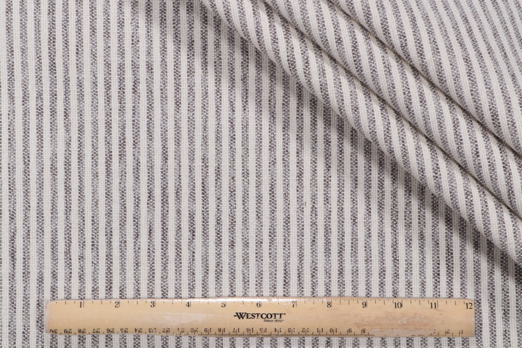 Sample of Bruno Stripe Woven Upholstery Fabric in Pewter