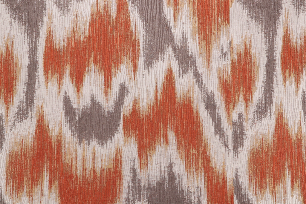 1 Yards Watermark Woven Upholstery Fabric in Tangerine