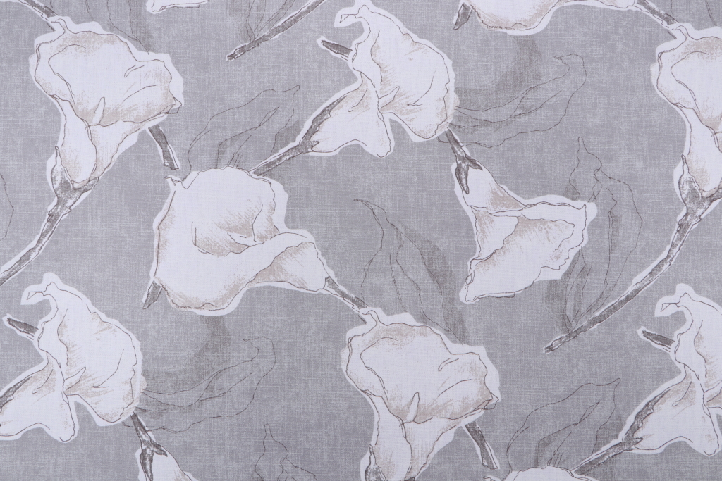 1 Yards Magnolia Home Calla Printed Cotton Drapery Fabric in Dove
