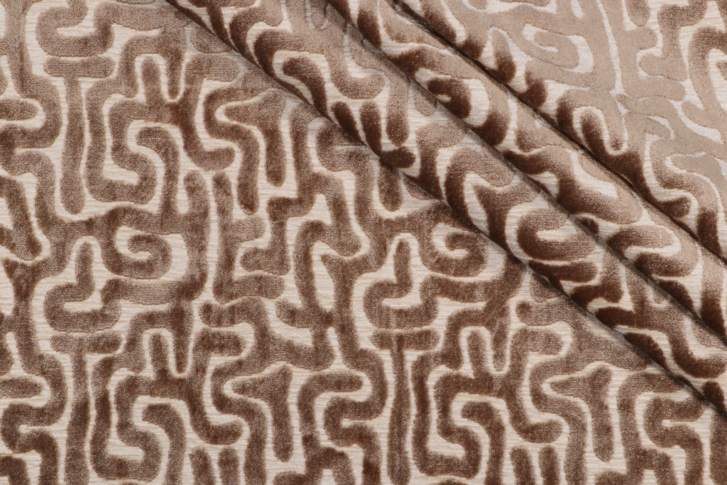 Hamilton Trotter Velvet Upholstery Fabric in Camel