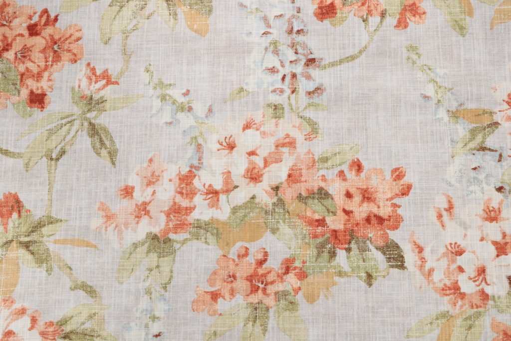 PK Lifestyles Elsa Printed Cotton Drapery Fabric in Nectar