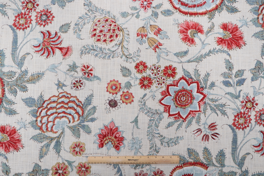 PK Lifestyles Paloma Printed Cotton Drapery Fabric in Jaipur