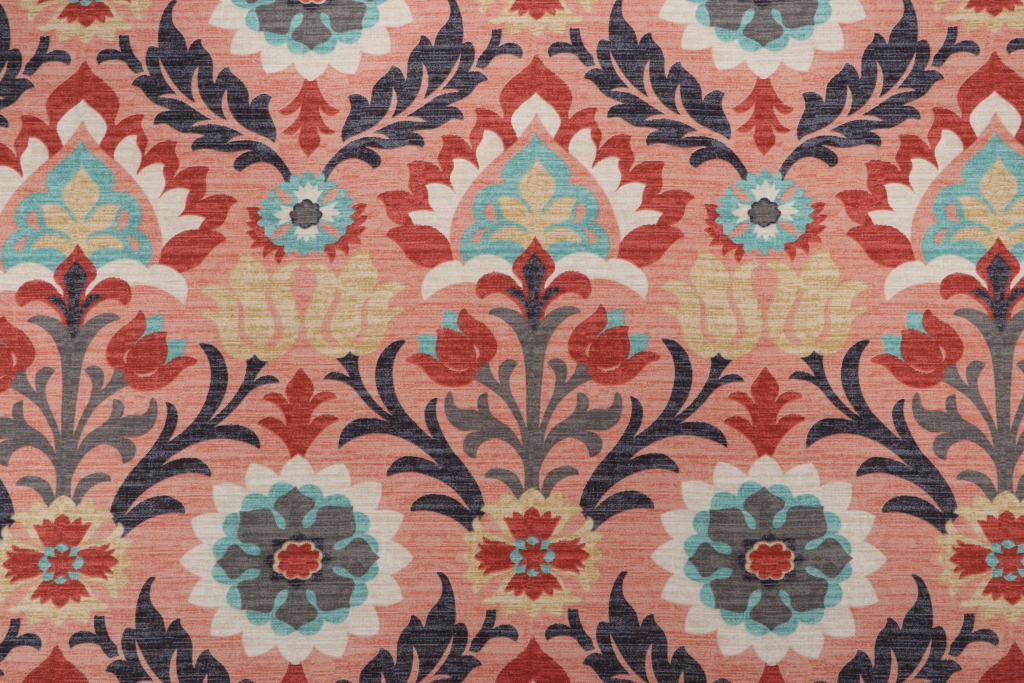 Waverly Santa Maria Printed Cotton Drapery Fabric in Sunset