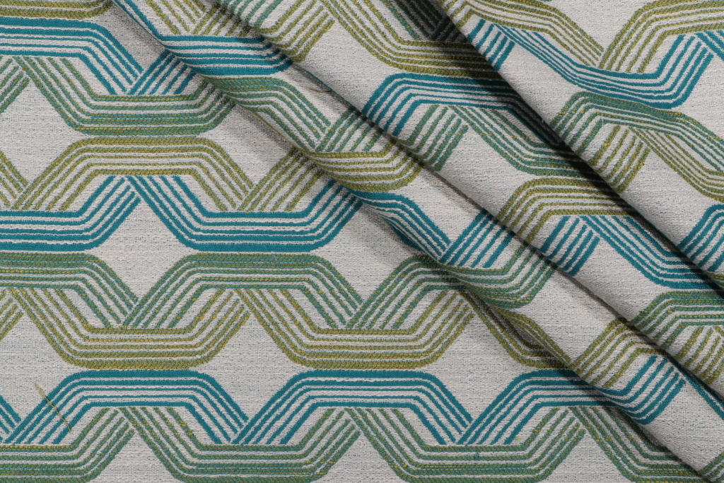 Golding Neo Geo Woven Upholstery Fabric in Teal