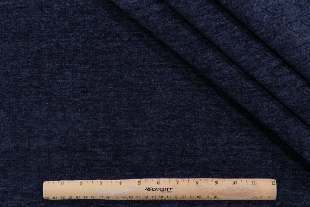 Crypton Textured High Performance Chenille Upholstery Fabric in Navy