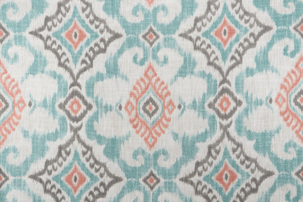 Covington Kantha Printed Drapery Fabric in Surf