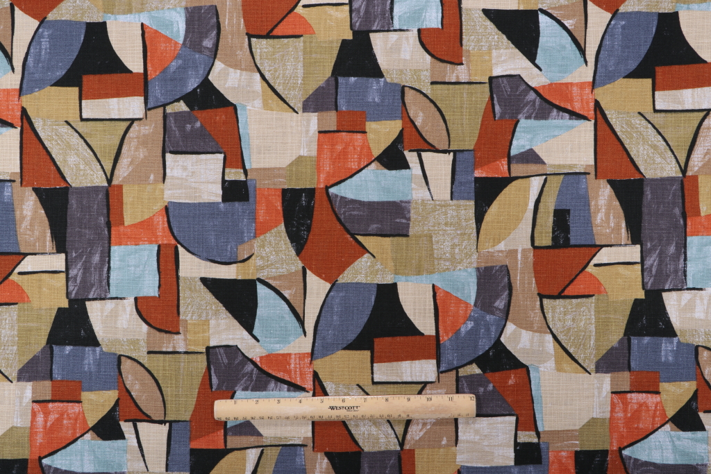 Covington Pablo Printed Cotton Drapery Fabric in Earth