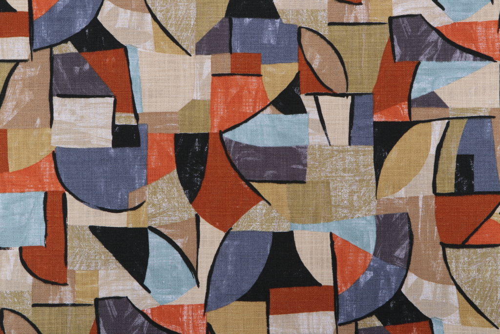 Covington Pablo Printed Cotton Drapery Fabric in Earth