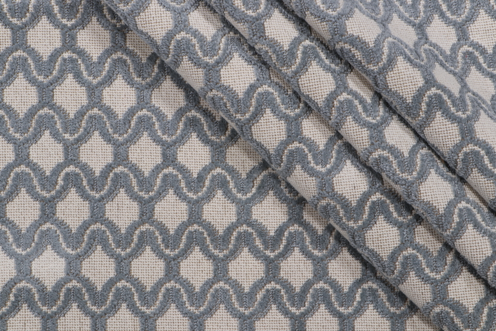 1.88 Yards Victoria Grois Point Velvet Upholstery Fabric in Flint