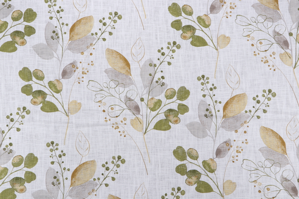 Stof France Ruscus Printed Drapery Fabric in Kaki
