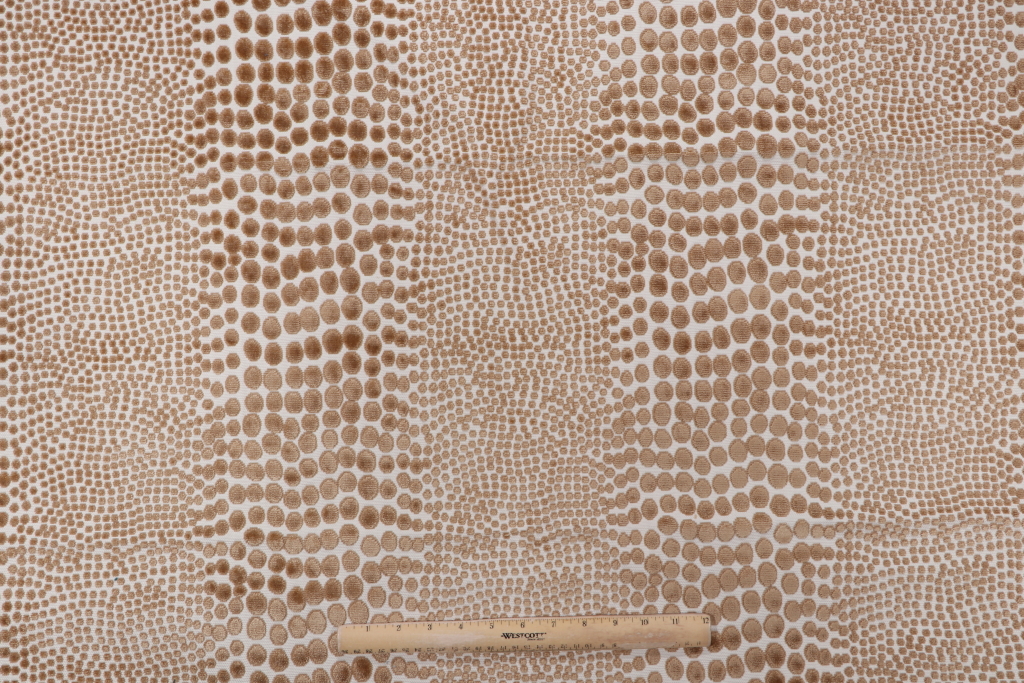 1.5 Yards Snakeskin Velvet Upholstery Fabric in Vintage Gold