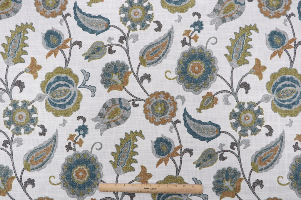 1 Yards Kaufmann Samira Printed Drapery Fabric in Limoncello