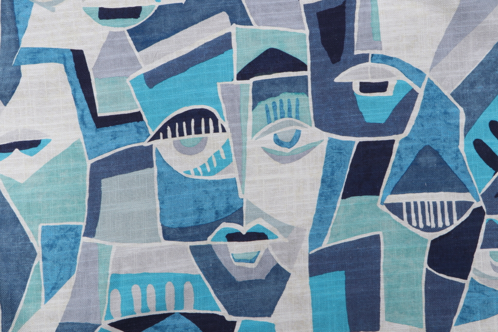 Kaufmann About Face Printed Drapery Fabric in Twilight