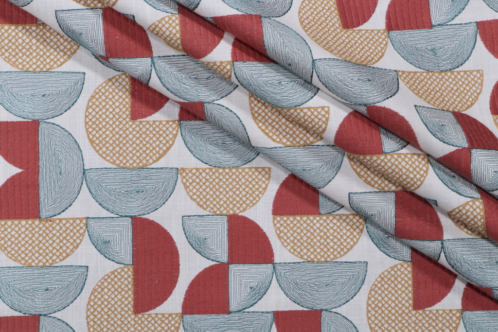 1 Yards PK Lifestyles Sector Embroidered Drapery Fabric in Mosaic