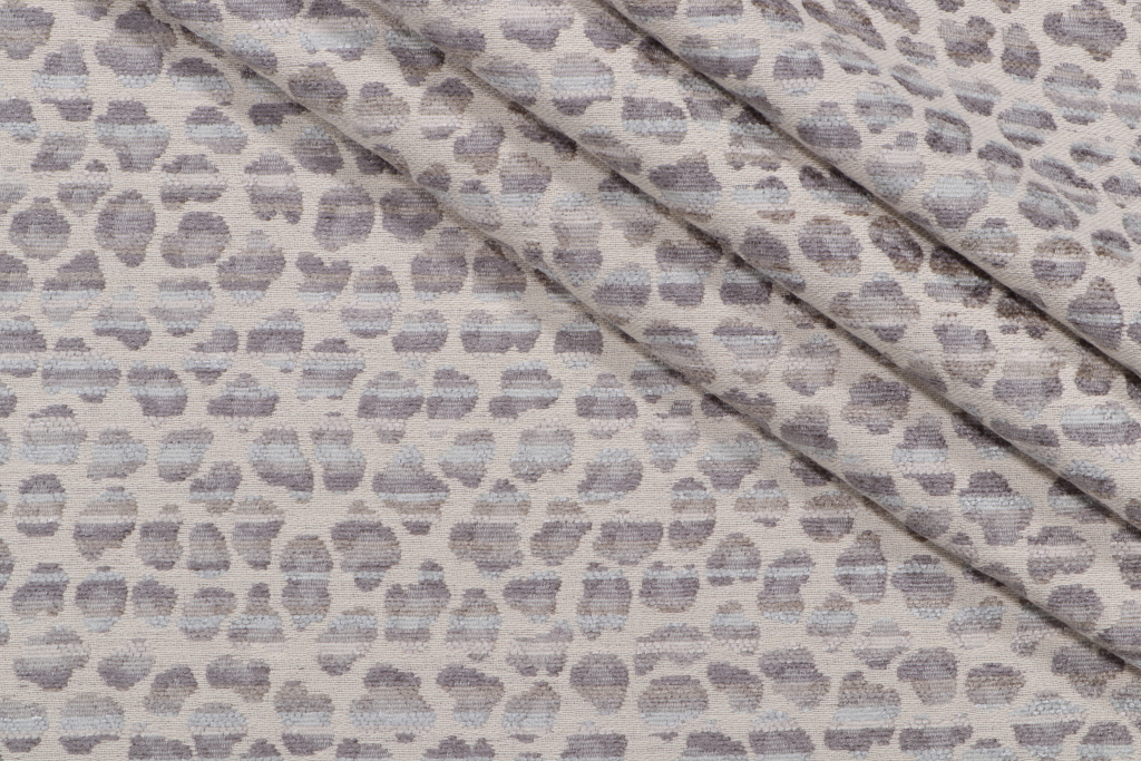 13.38 Yards Leopard Woven Chenille Upholstery Fabric in Cement