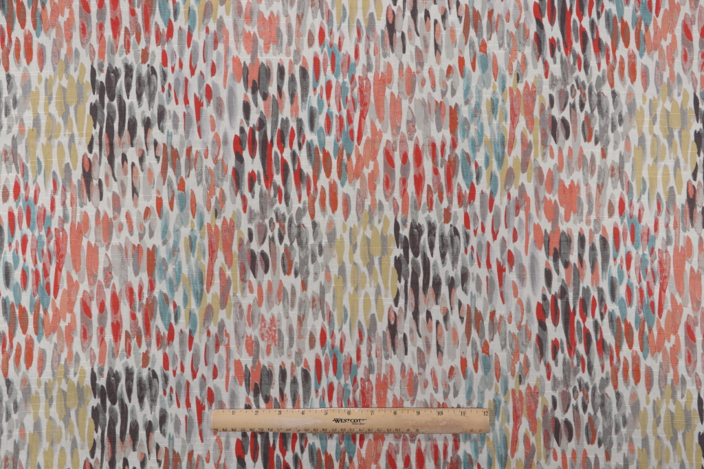 Kelly Ripa Home Make It Rain Printed Cotton Drapery Fabric in Nectar