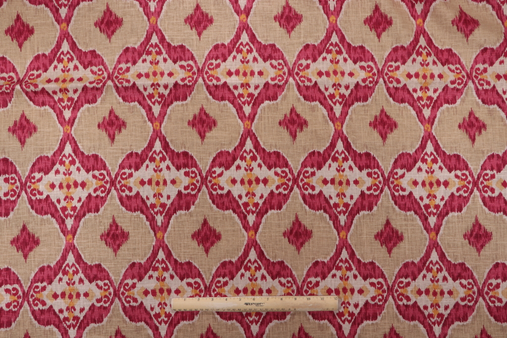 Fabricut Nomadic Printed Linen Blend Drapery Fabric in Mulberry