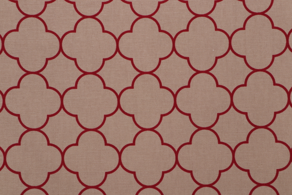 1 Yards Vern Yip Clover Grid Printed Cotton Drapery Fabric in Brick for ...