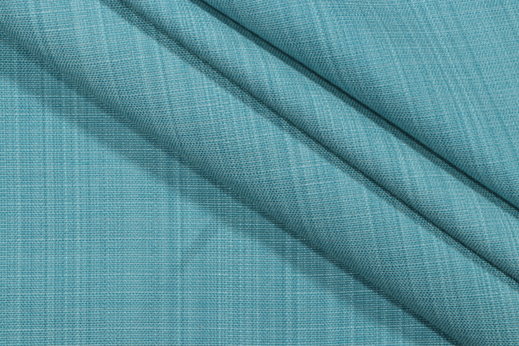 Slubbed Woven Polyester Outdoor Fabric in Carribean