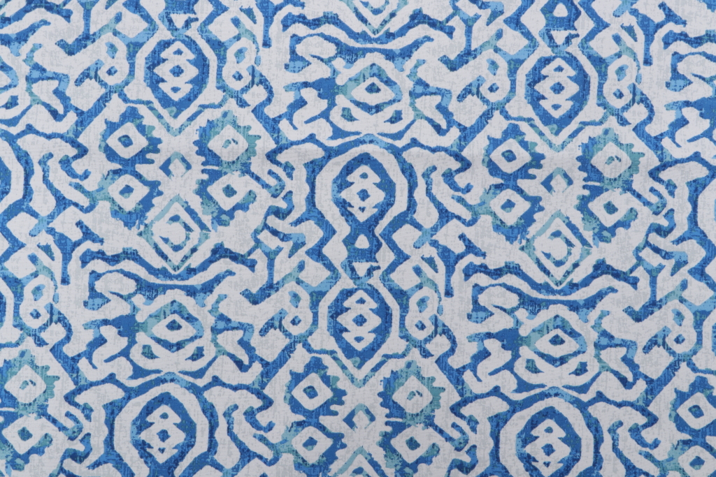 Mill Creek Batik Printed Polyester Outdoor Fabric in Blue