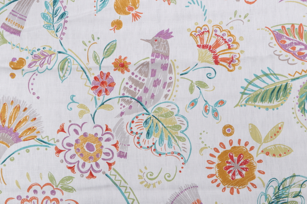2.7 Yards Kaufmann Migration Printed Linen Blend Drapery Fabric in Orchard