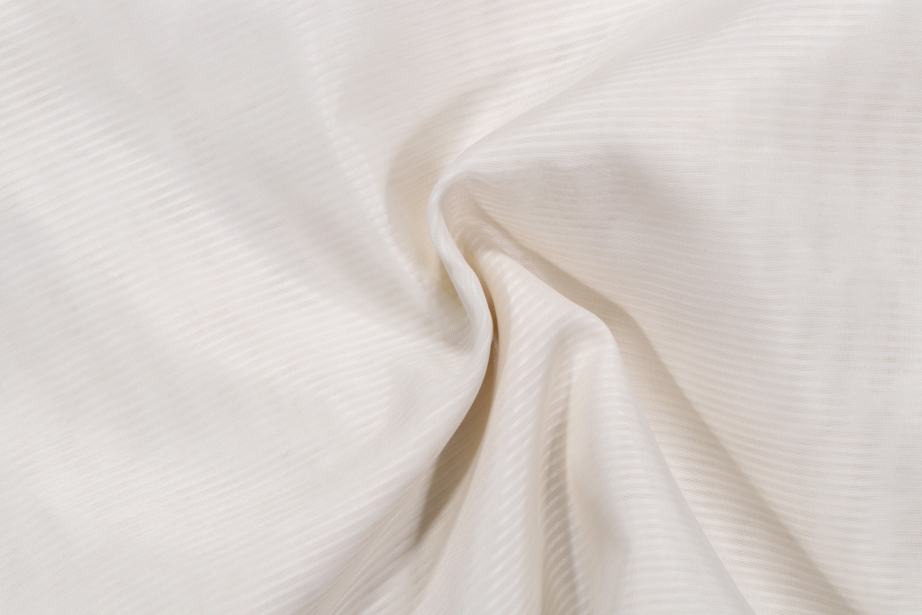 .75 Yards Pickering Sheer Stripe Ivory Drapery 116 wide