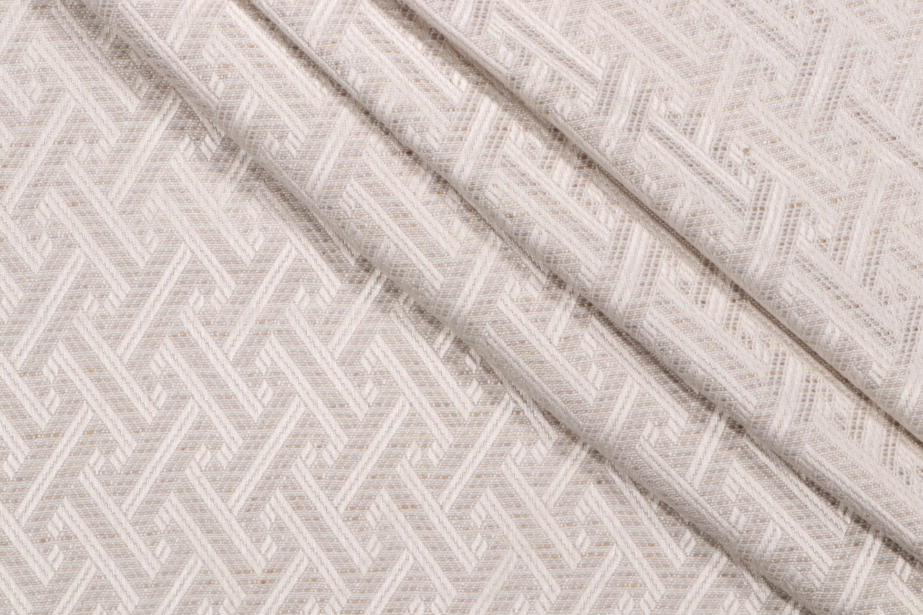Labyrinth Woven Upholstery Fabric in Rice