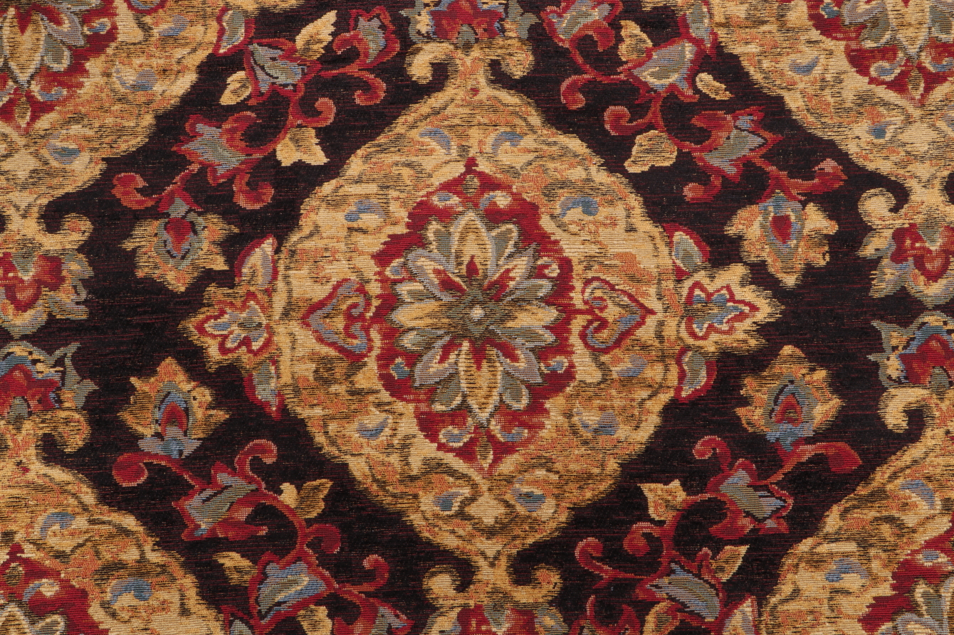 Marcelin Woven Chenille Damask Upholstery Fabric in Ember